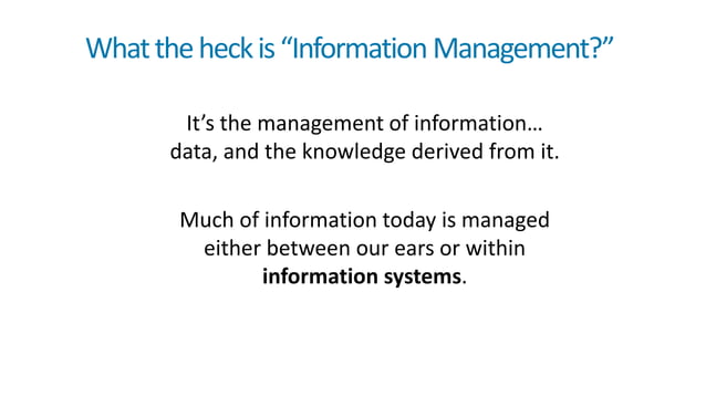 Information Management Basics | PPTX
