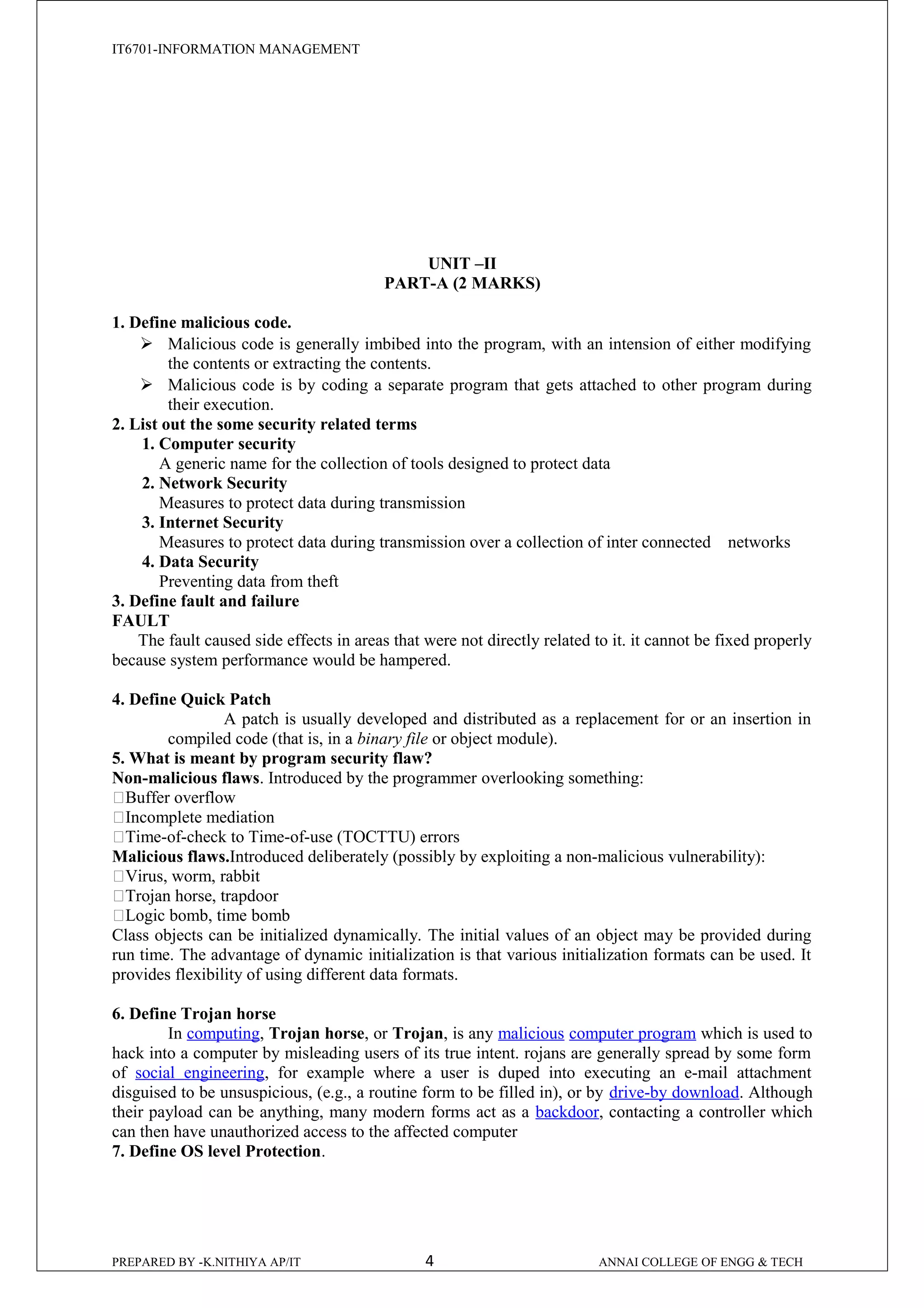 IT6701-Information management question bank | DOC