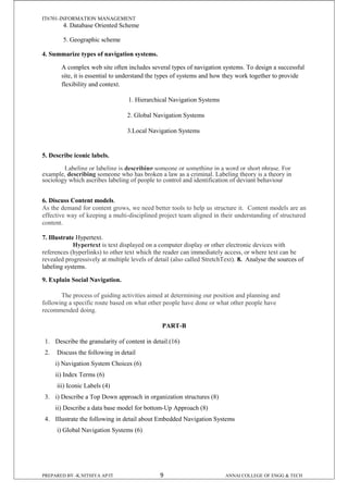 IT6701-Information management question bank | DOC
