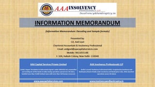 Information memorandum - Decoding and sample formats | PPTX