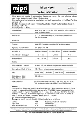 Information mipa neon | PDF