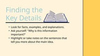 Understanding Informational Text: Main Idea, Details, and Summarizing ...