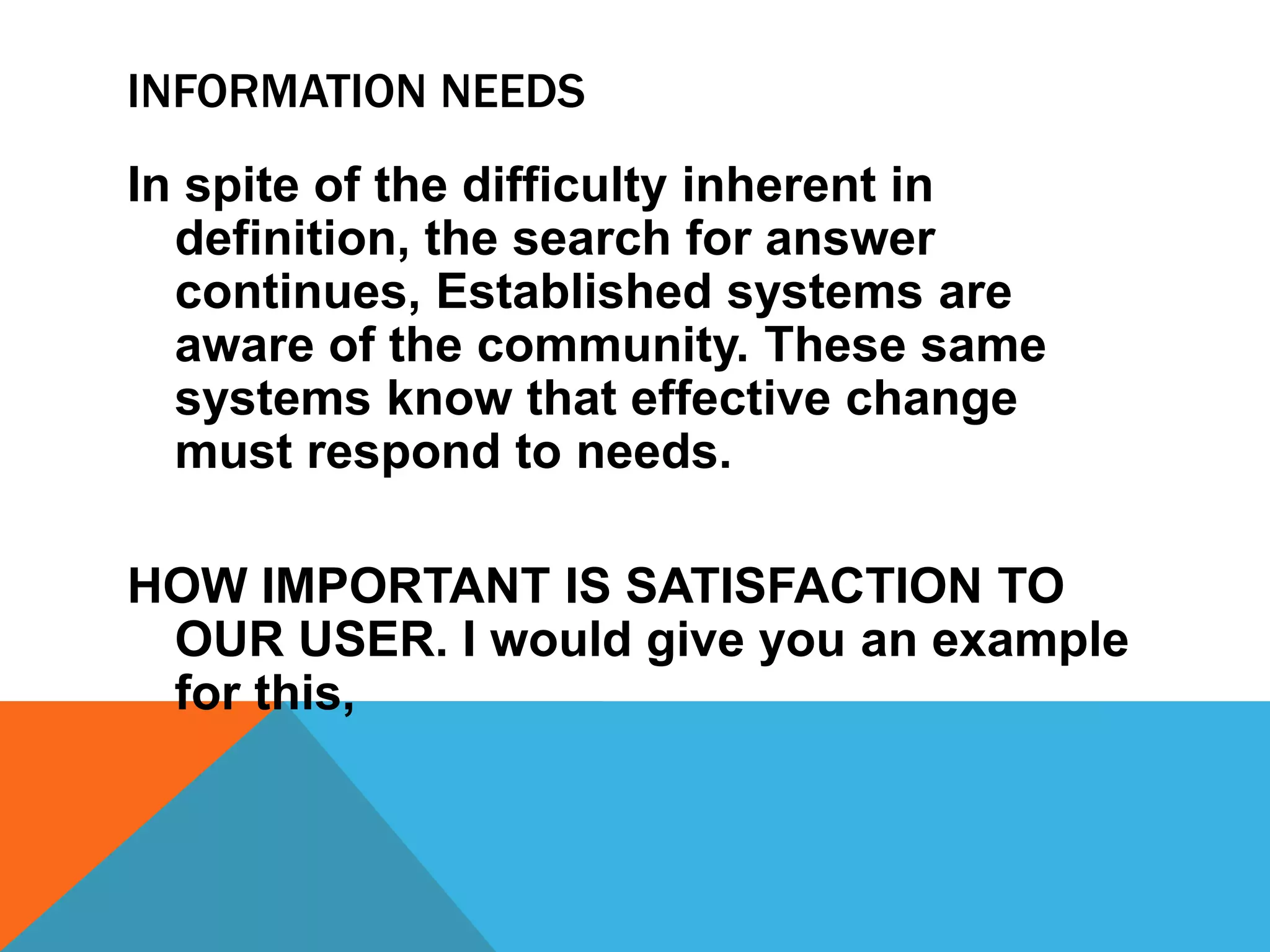 Information needs | PPTX