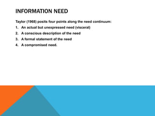 Information needs | PPTX