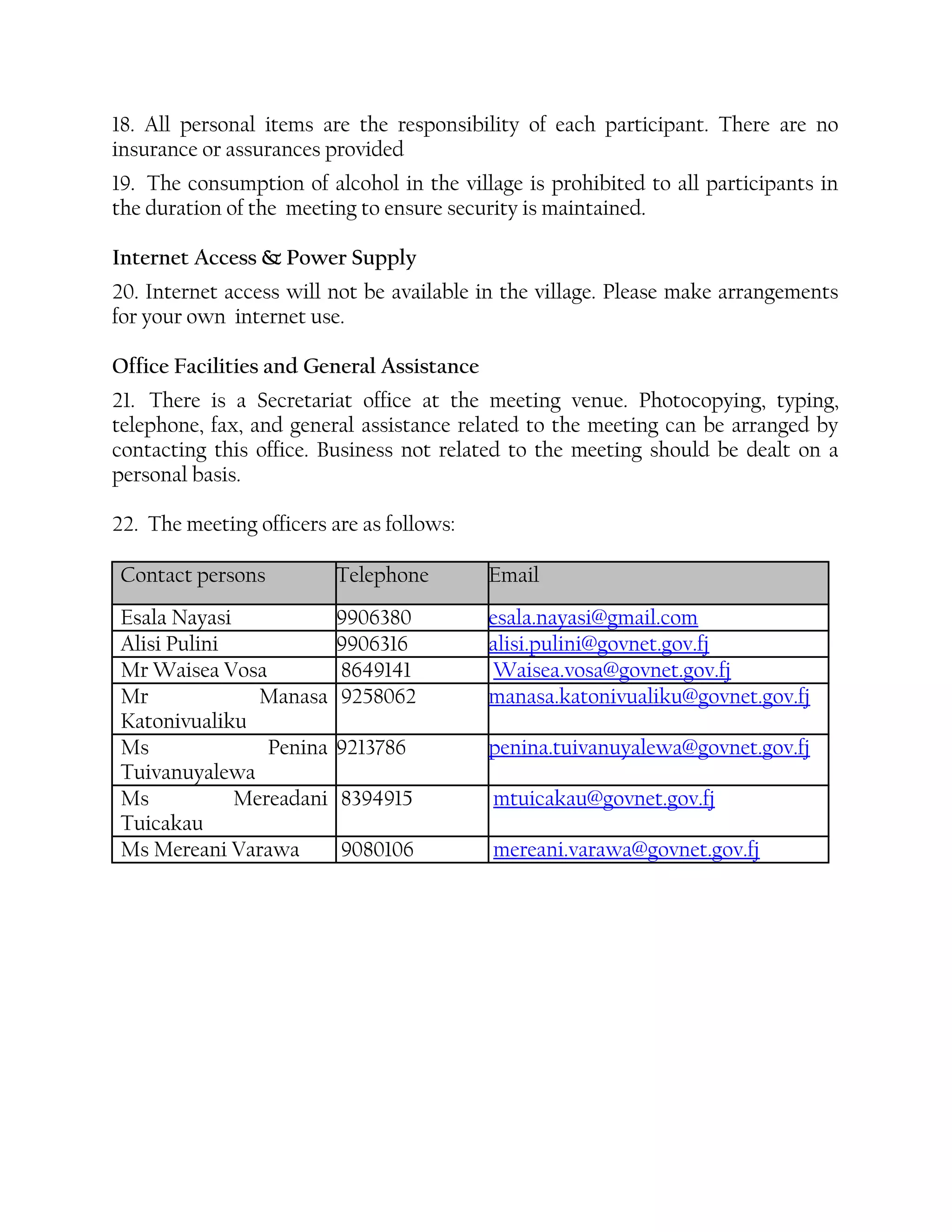 Information note national climate change summit | DOC