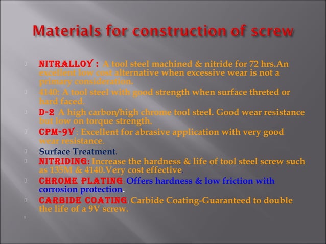 Information of injection molding screw | PPT