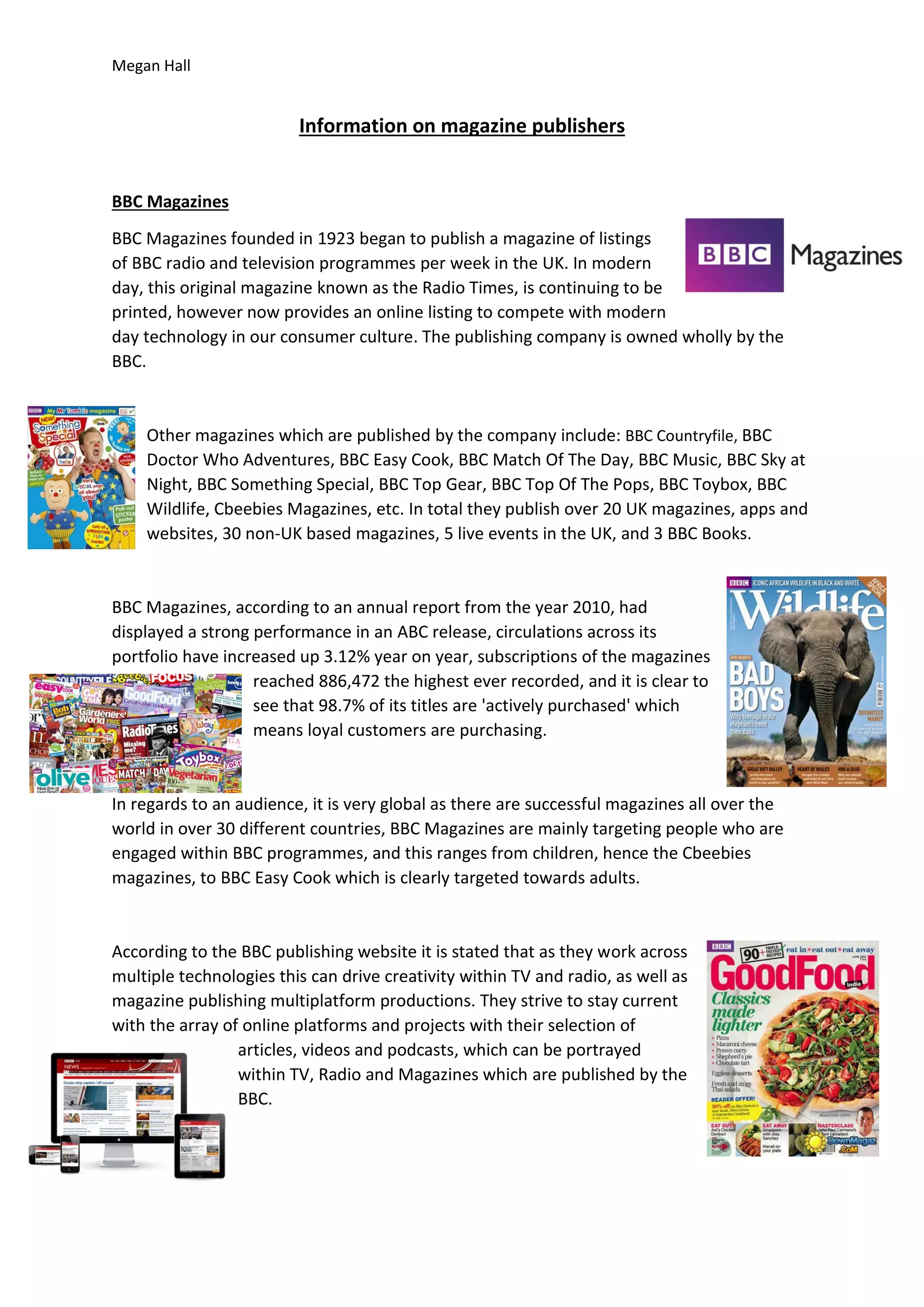 Information of magazine publishers | PDF