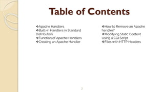 Information on Apache Handlers | PPT