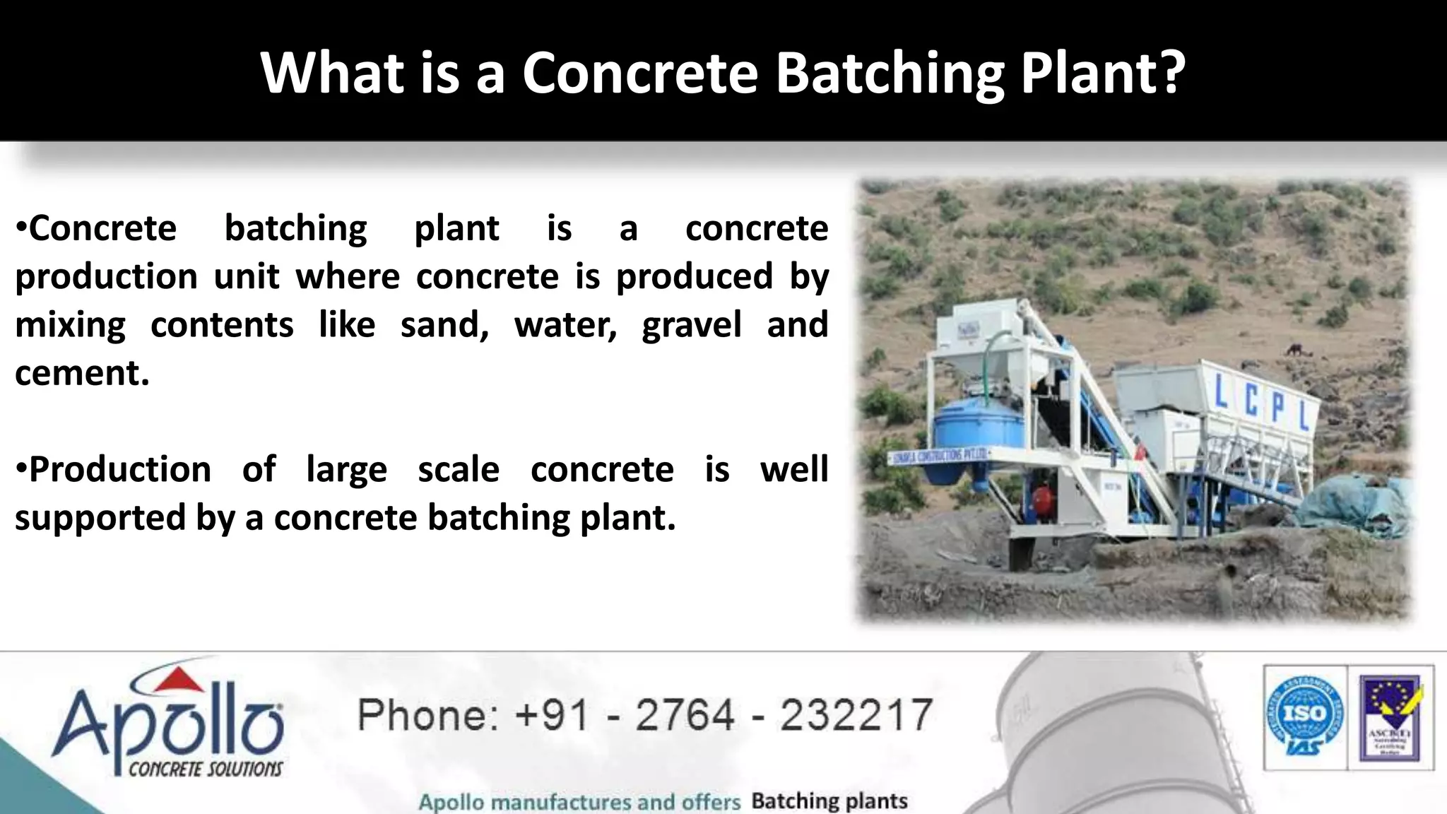 Information on Concrete Batching Plant from Apollo Infratech Pvt. Ltd ...