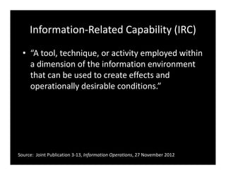 Information Operations: What It Is and Why It Matters | PDF