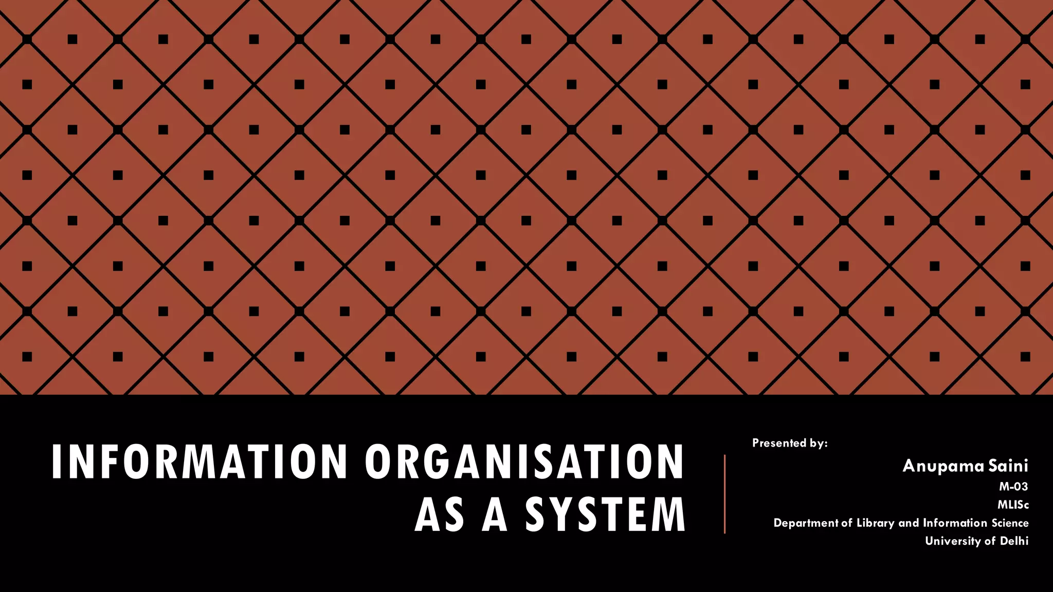 Information Organisation as a System | PDF