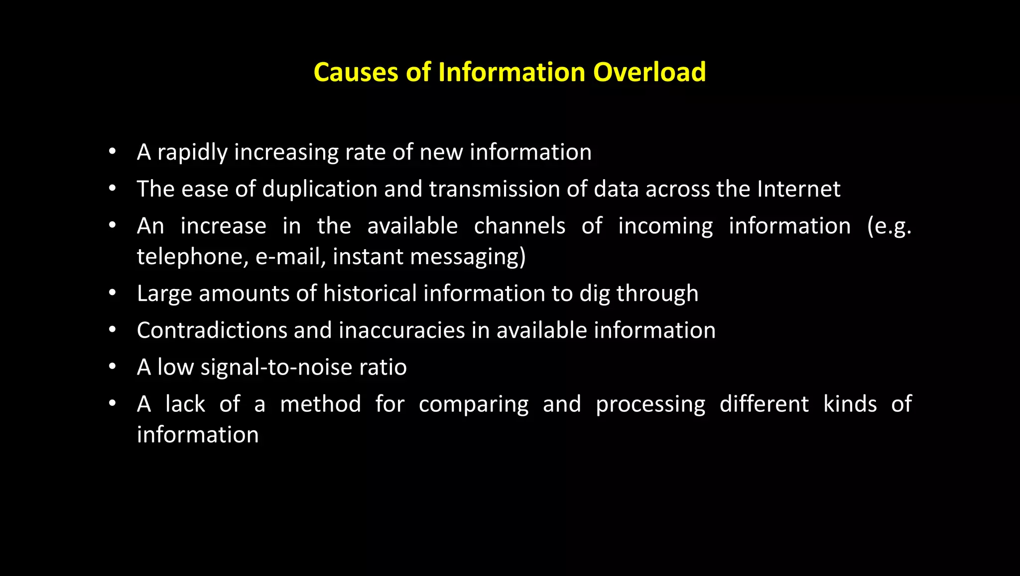 Information overload - MIS | PPTX