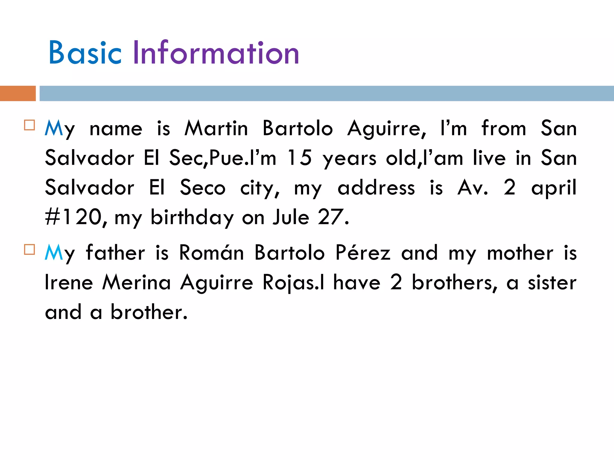 Information personal | PPT