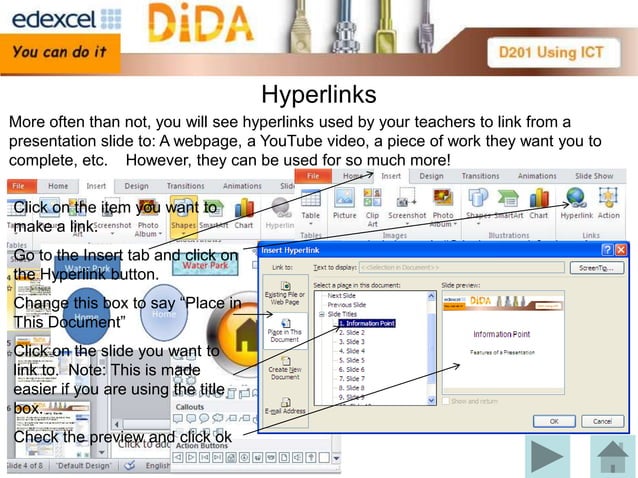 Features of a presentation to create the Information Point | PPT