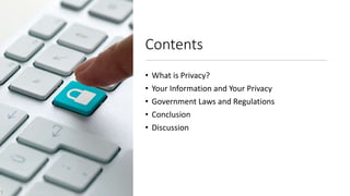 Information privacy and Government Regulations | PPTX | Internet Safety ...
