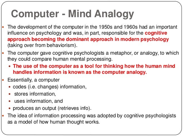 Cognitive Psychology and Information processing in Computers