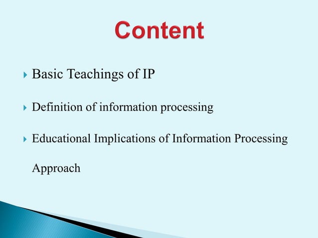 Information Processing Approach in learning | PDF