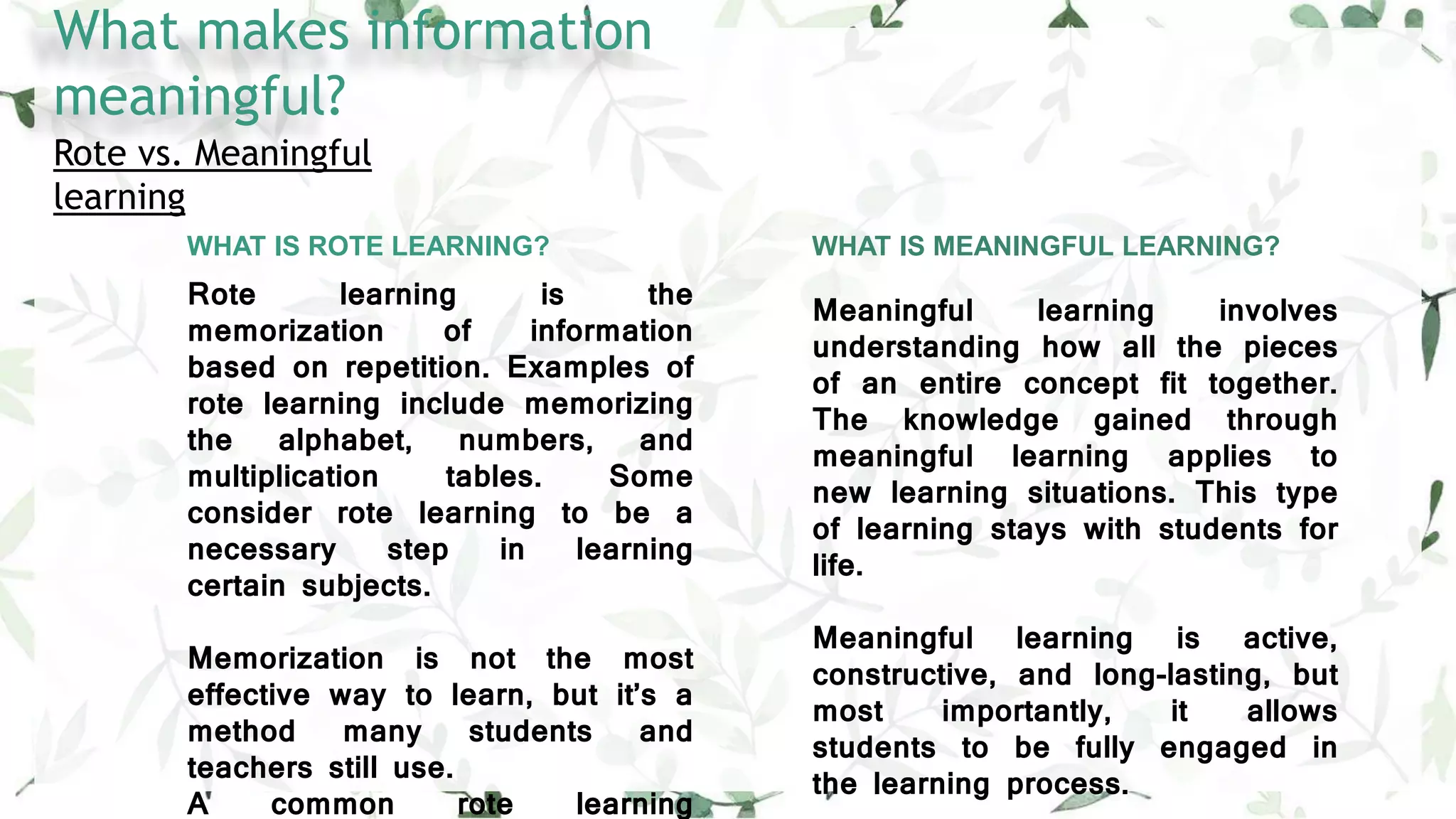 Information Processing and Cognitive Theories of Learning | PPTX