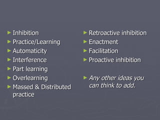 Information processing & cognitive theories of learning | PPT
