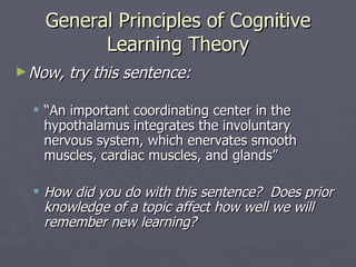 Information processing & cognitive theories of learning | PPT