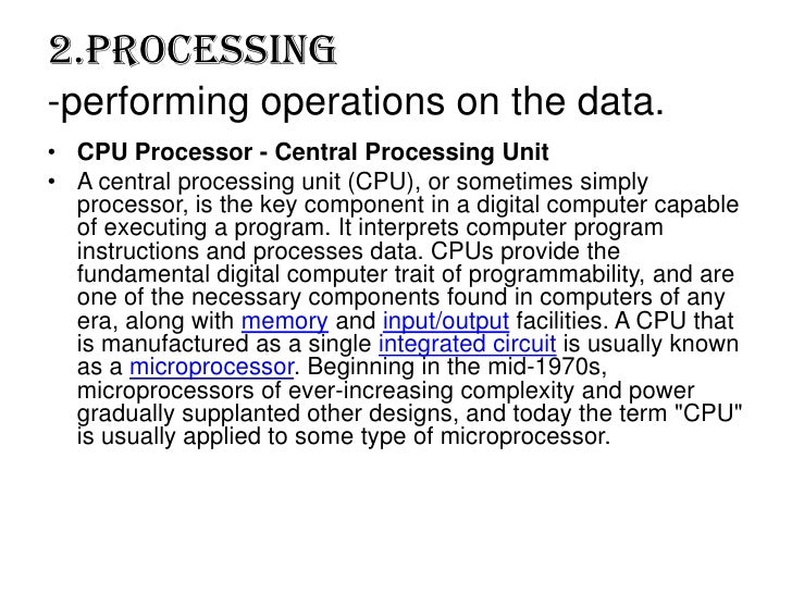 Information processing cycle