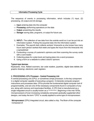 Information processing cycle | PDF