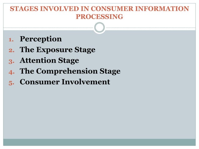 Information processing in consumer behaviour | PPTX | Science