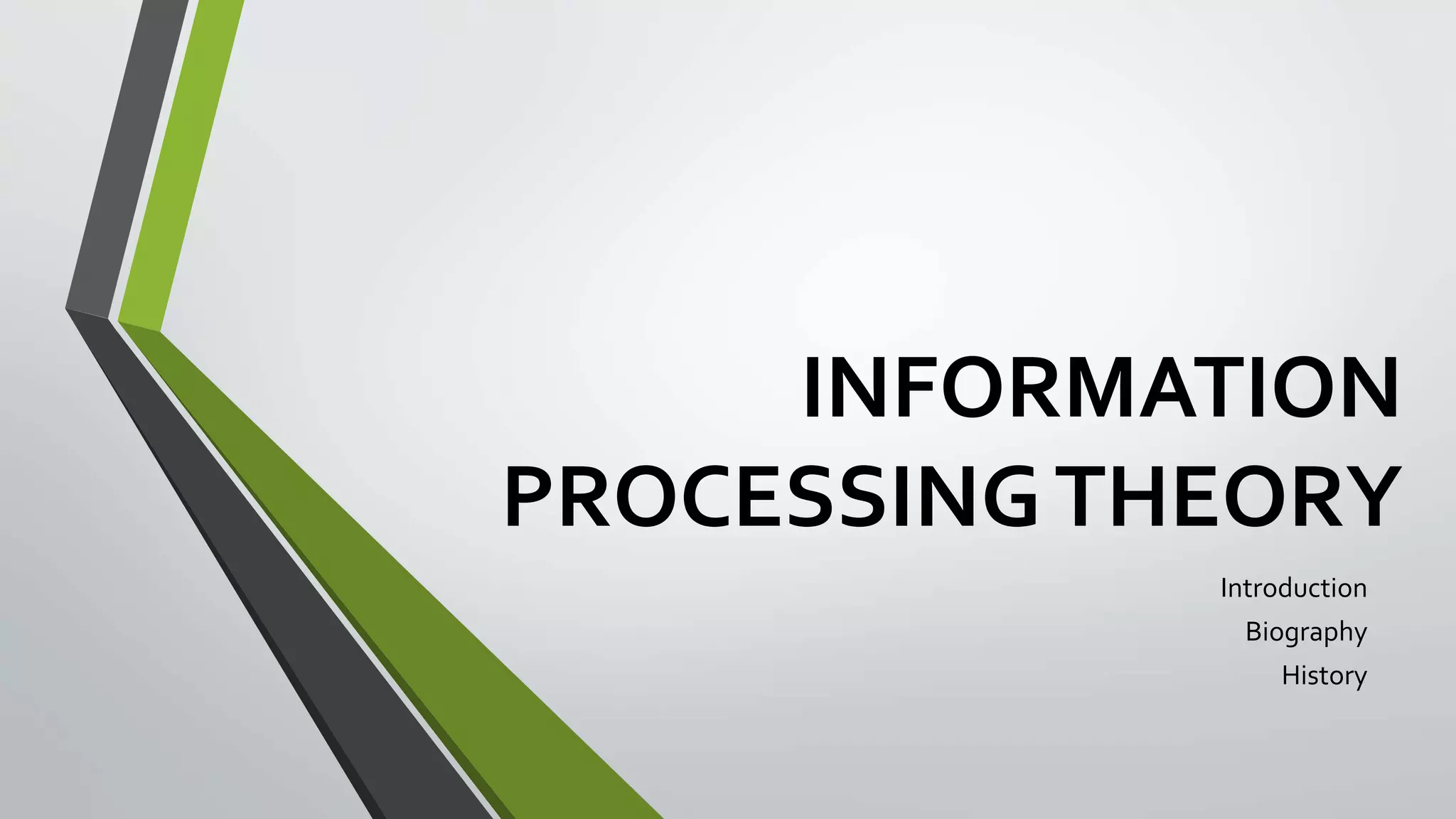 Information processing theory. PPT2.pptx | Data Storage and Warehousing | Computing