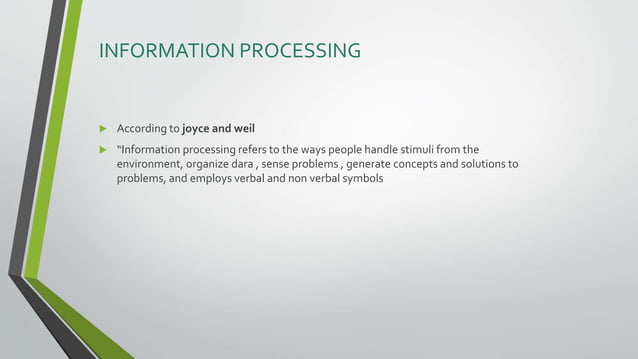 Information processing theory. PPT2.pptx | Data Storage and Warehousing | Computing