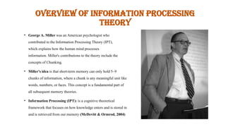 LEARNING THEORIES-INFORMATION PROCESSING THEORY | PPTX