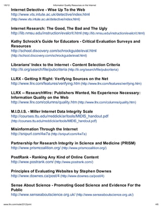 Information Quality Resources on The Internet | PDF