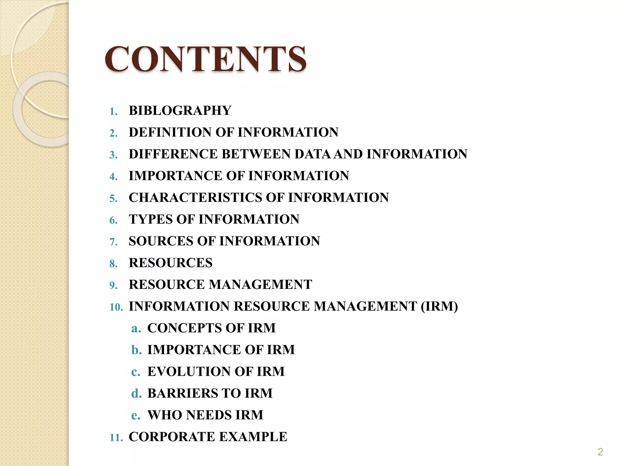 Information Resource Management | PPTX