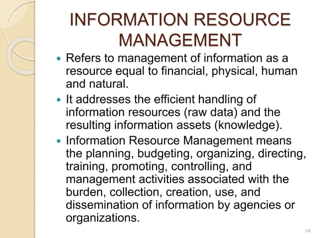 Information Resource Management | PPTX