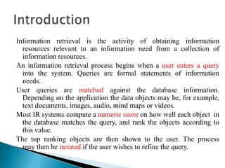 information retrieval in artificial intelligence | PPTX