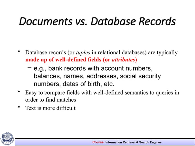 Information Retrieval -Lecture 1.pptx intro | PPTX