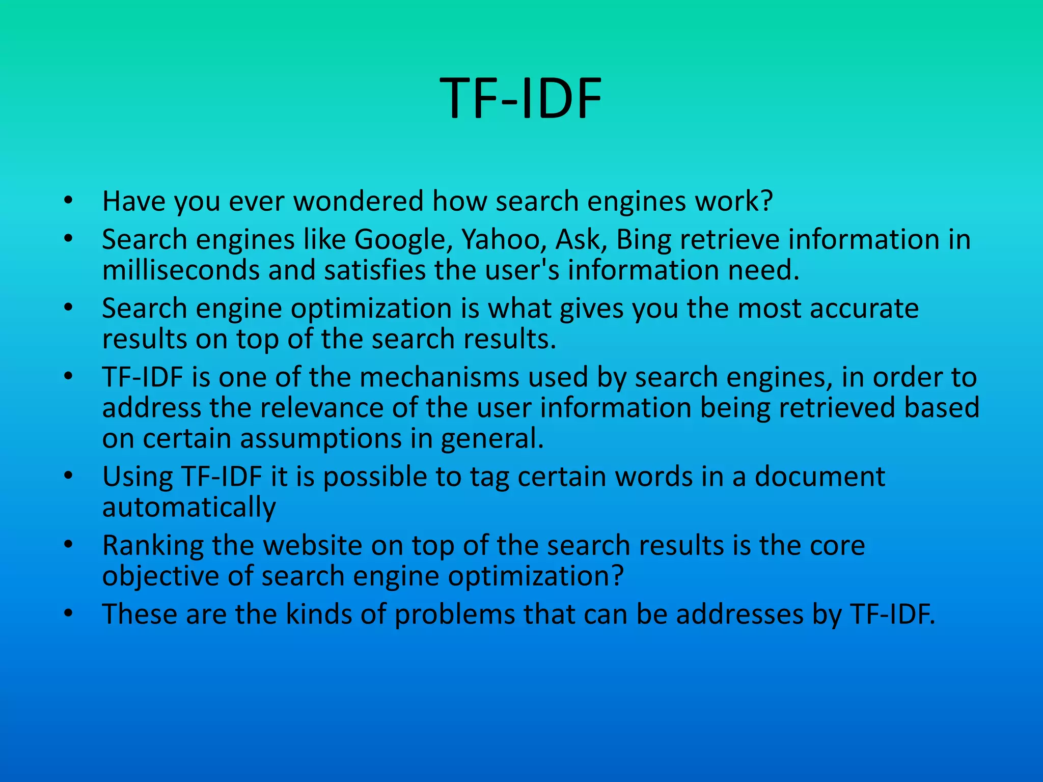 Information retrieval 10 tf idf and bag of words | PPTX