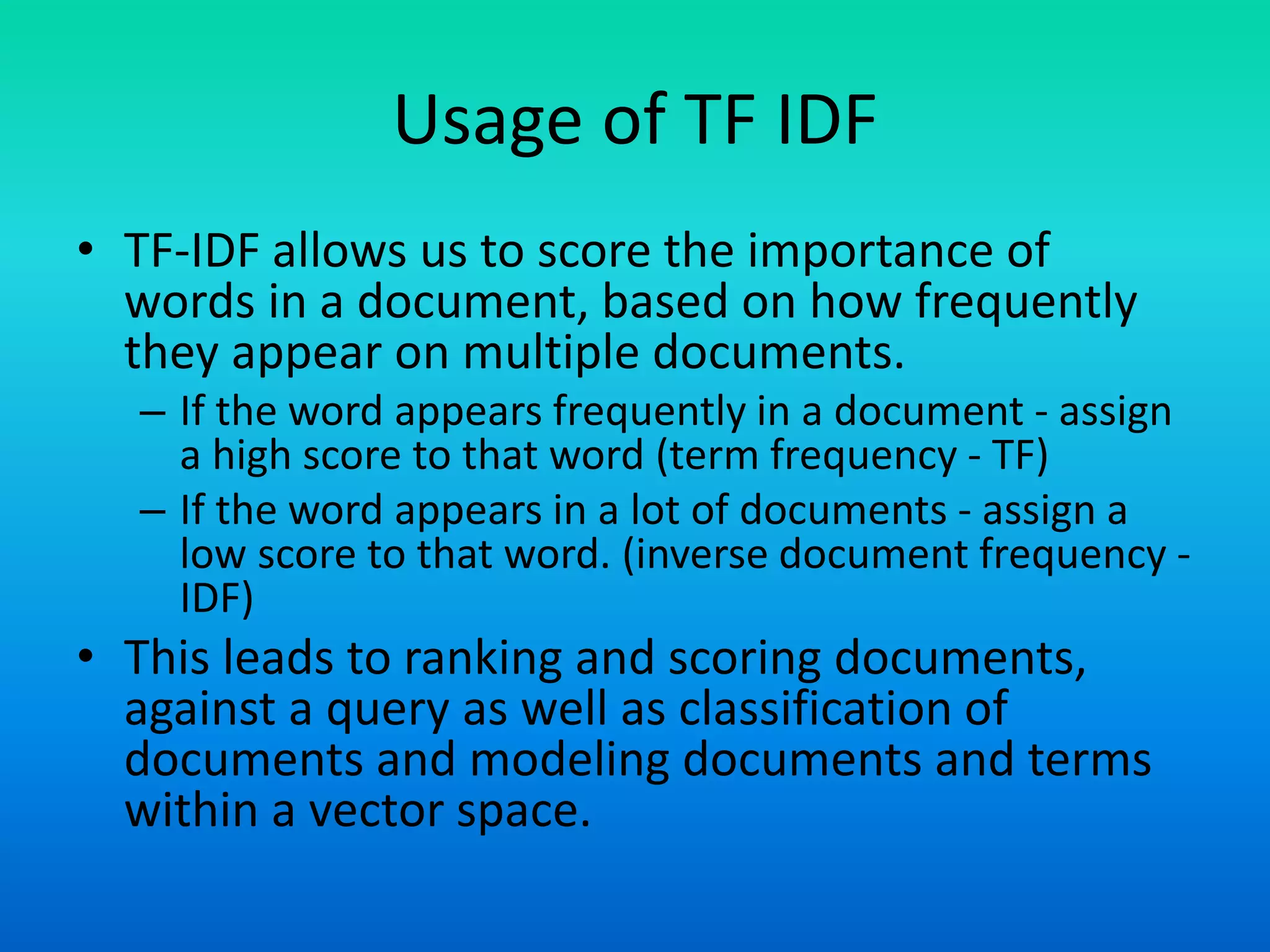 Information retrieval 10 tf idf and bag of words | PPTX