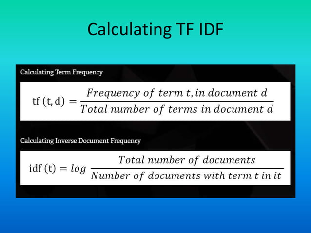 Information retrieval 10 tf idf and bag of words | PPTX | Search | Internet