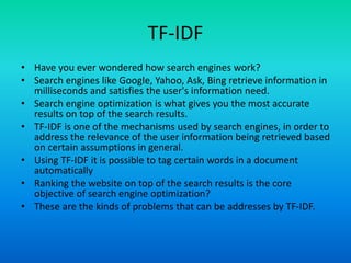 Information retrieval 10 tf idf and bag of words | PPT