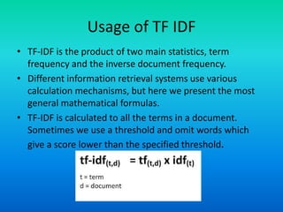 Information retrieval 10 tf idf and bag of words | PPT
