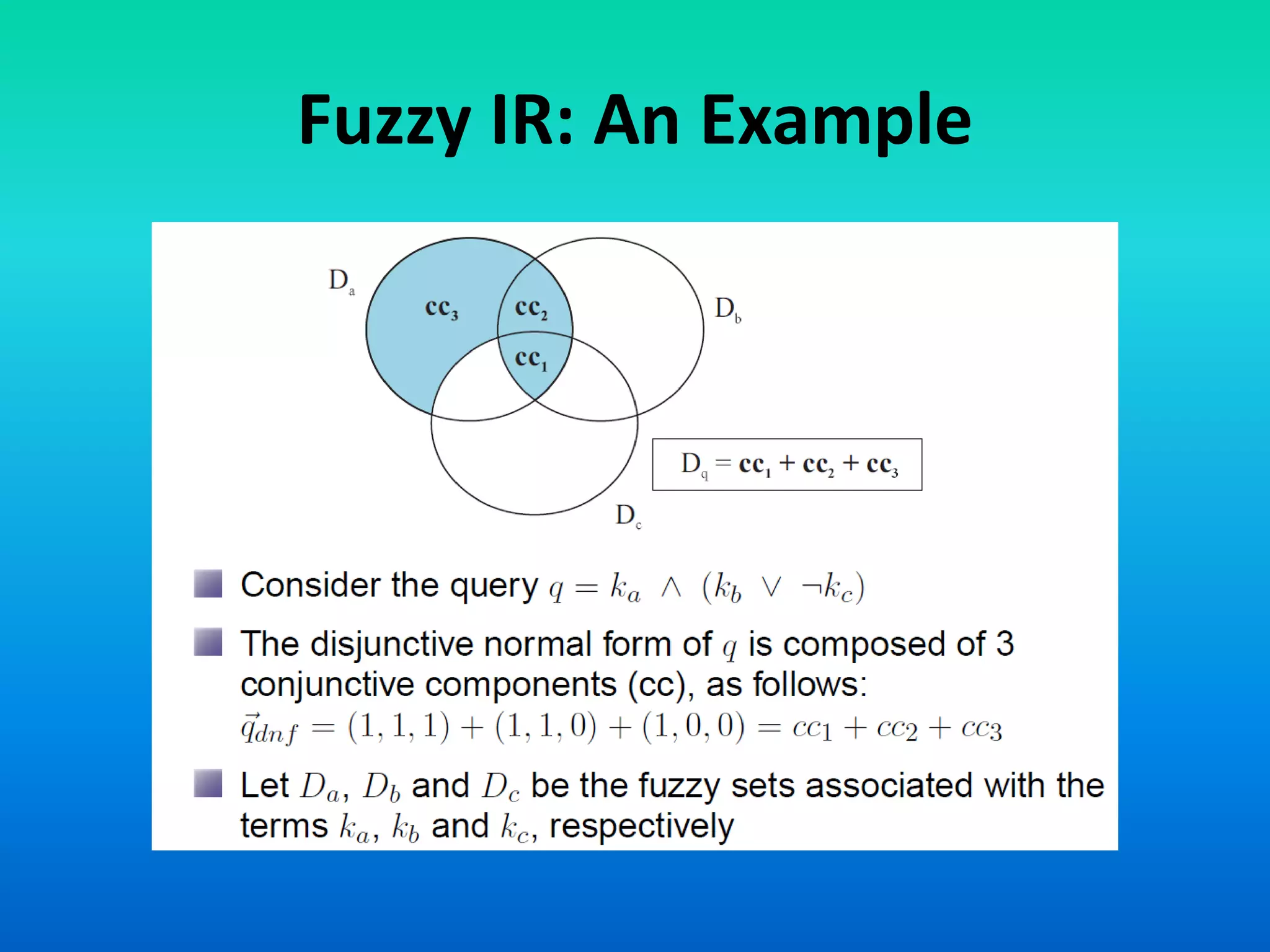 Information Retrieval 14 Fuzzy Set Models Of Ir Pptx