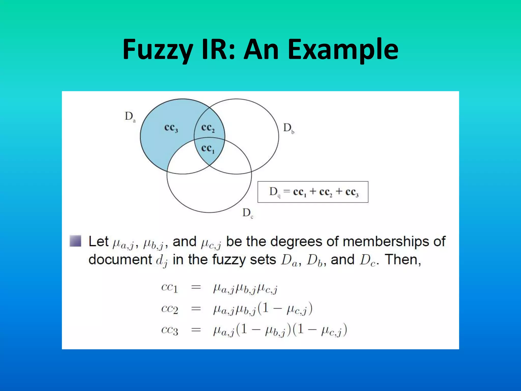 Information Retrieval 14 Fuzzy Set Models Of Ir Pptx Computing