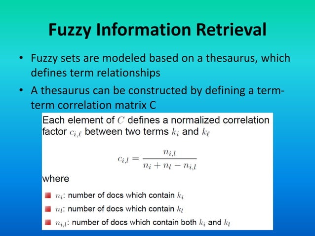Information Retrieval 14 Fuzzy Set Models Of Ir Pptx Computing Technology And Computing