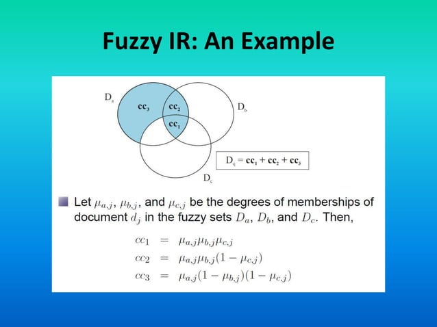 Information Retrieval 14 Fuzzy Set Models Of Ir Pptx Computing Technology And Computing
