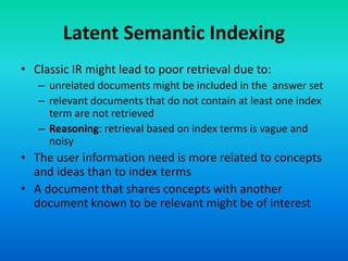 Information retrieval 16 latent semantic indexing model | PPTX