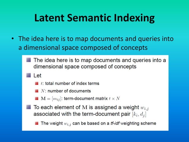 Information retrieval 16 latent semantic indexing model | PPTX | Computing | Technology & Computing
