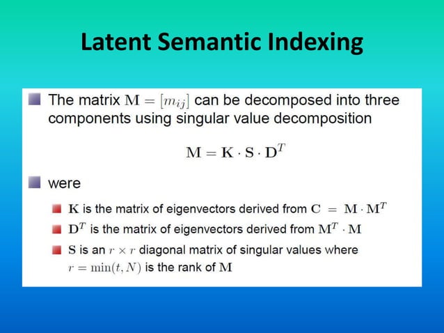 Information Retrieval 16 Latent Semantic Indexing Model Pptx Computing Technology And Computing
