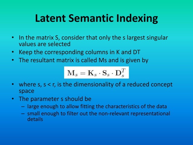 Information retrieval 16 latent semantic indexing model | PPTX | Computing | Technology & Computing