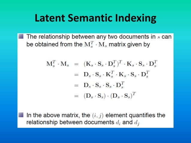 Information Retrieval 16 Latent Semantic Indexing Model Pptx Computing Technology And Computing