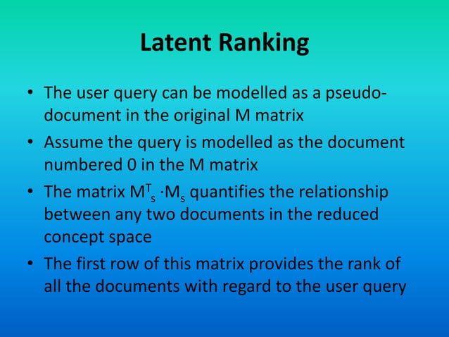 Information Retrieval 16 Latent Semantic Indexing Model Pptx Computing Technology And Computing